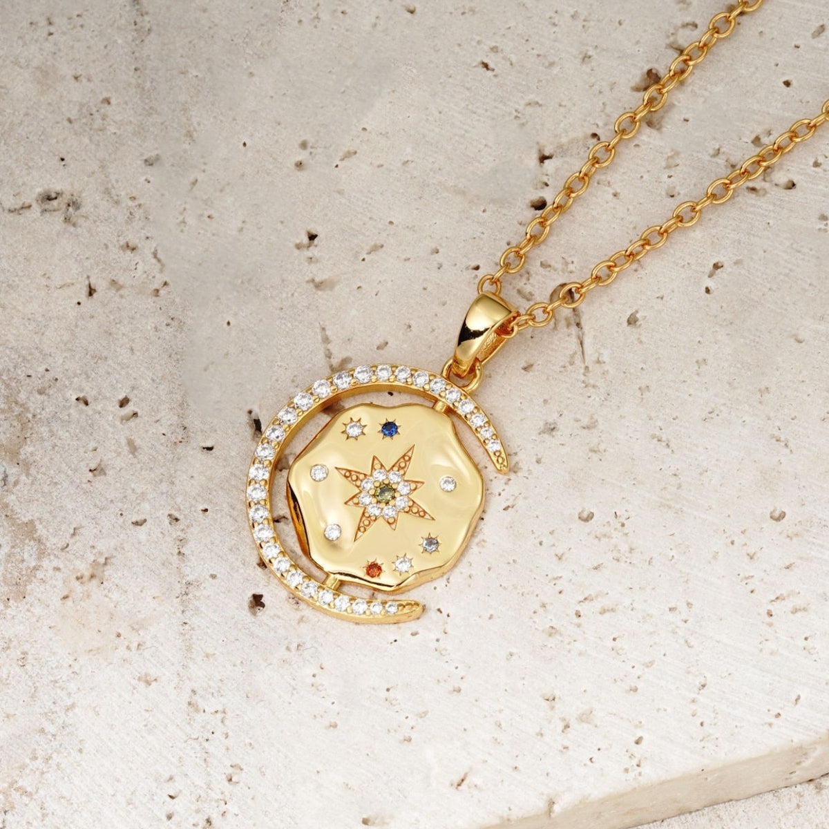 Cosmic Necklace to Guide Your Journey- Sun, Moon & Stars – Mettle & Bloom