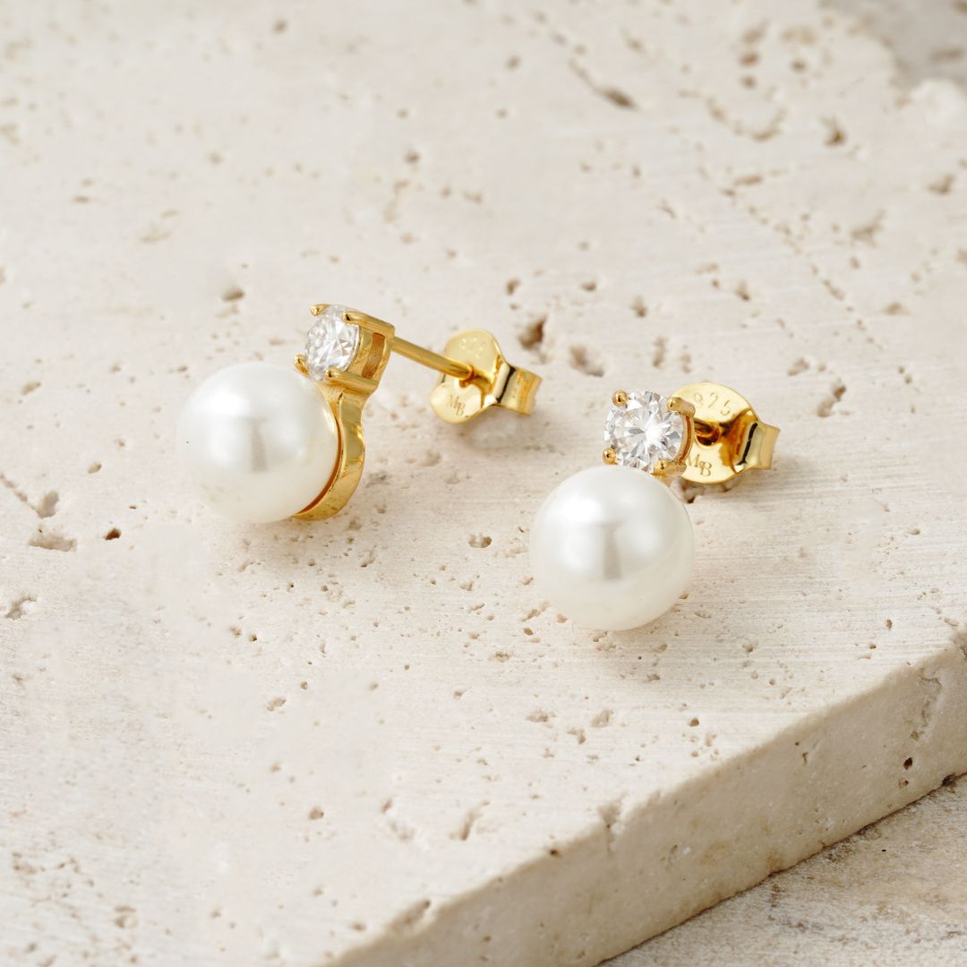 Louise Pearl Earrings Gold – Mettle & Bloom