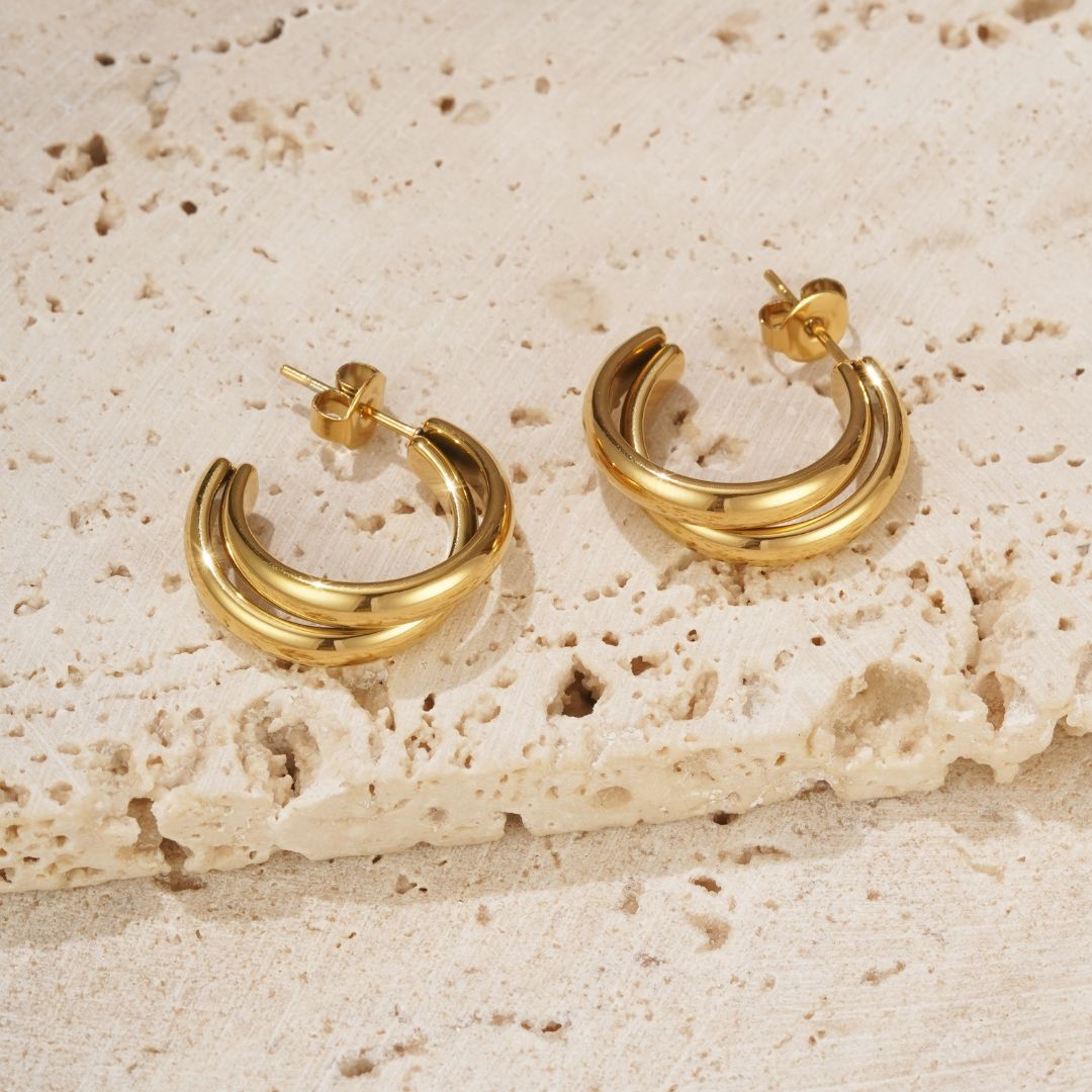 Muse Hoop Earrings Gold – Mettle & Bloom